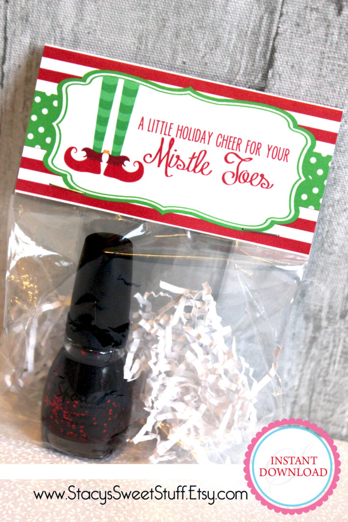 Mistle Toes Nail Polish Bag Topper, Mistle Toes Bag Topper, Christmas ...