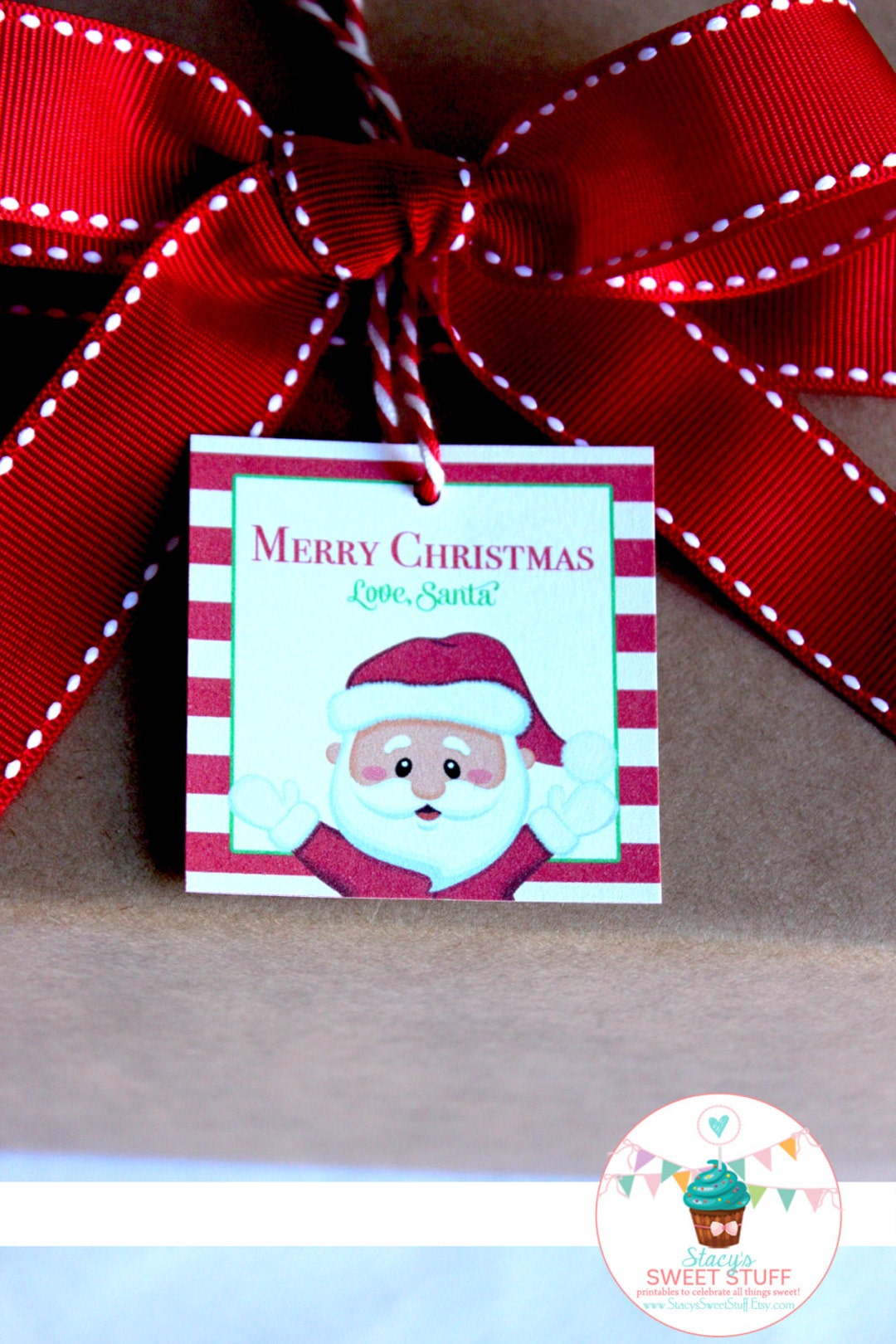 Santa Gift Tag, Love Santa, Christmas Gift Tag, Printable Gift Tag ...
