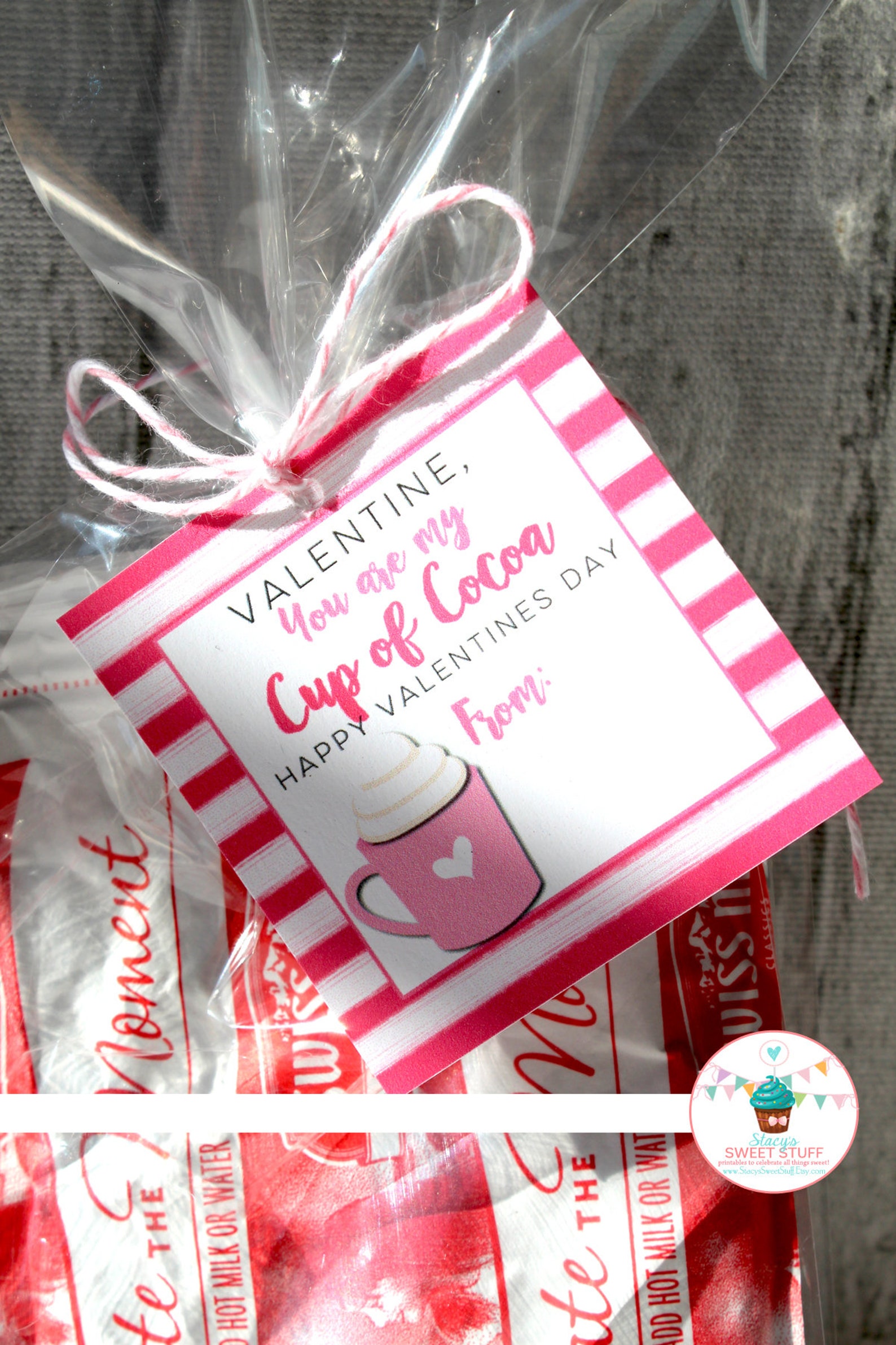 Hot Chocolate Valentine, Valentine Tag, Cup of Cocoa, Hot Chocolate ...