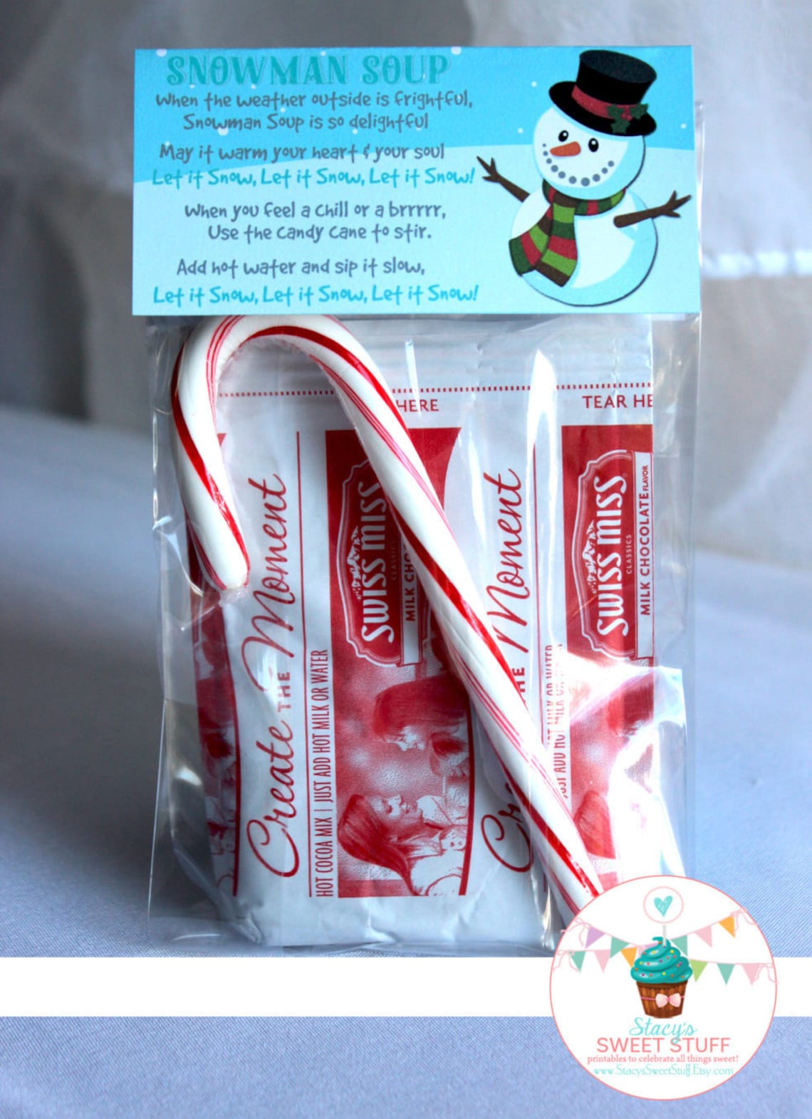 Snowman Soup Bag Topper Holiday Bag Topper Hot Chocolate Bag - Etsy