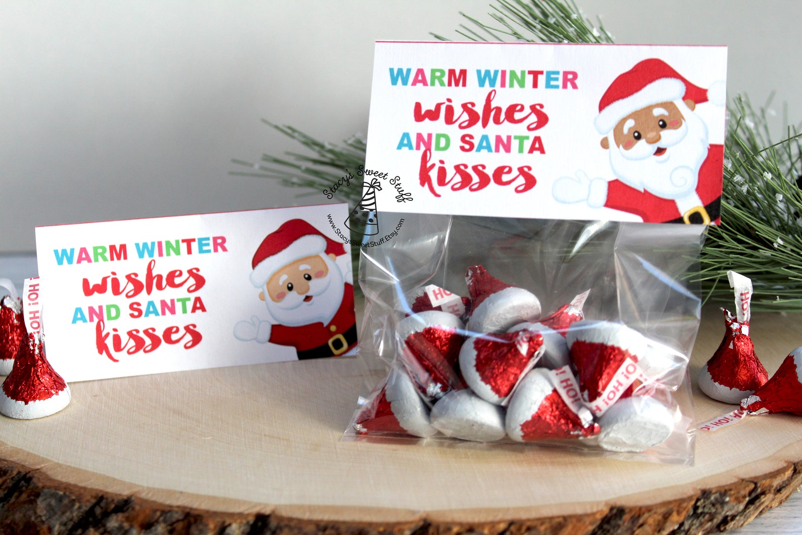 Santa Kisses Christmas Bag Topper Christmas Bag Topper - Etsy