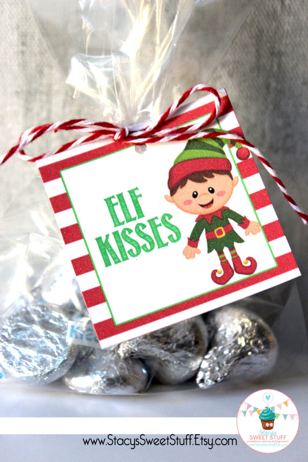 Elf Kisses Christmas Tag, Christmas Tag, Printabletag, Printable ...