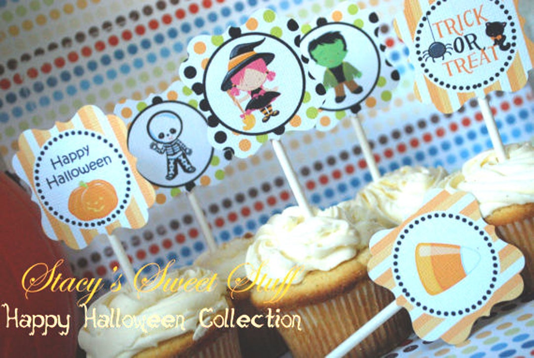 Halloween Cupcake Toppers, Halloween Cupcake, Printable Halloween ...