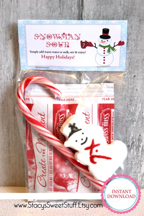 Snowman Soup Bag Topper, Holiday Bag Topper, Hot Chocolate Bag Topper ...