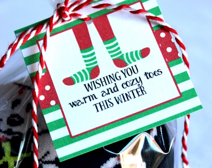 Christmas Sock Gift Tag, Christmas Socks Tag, Socks Tag, Christmas Tag ...