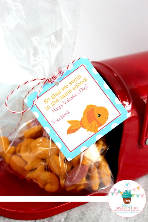 Fish Valentine, Goldfish Valentine, Printable Valentine, Classroom ...