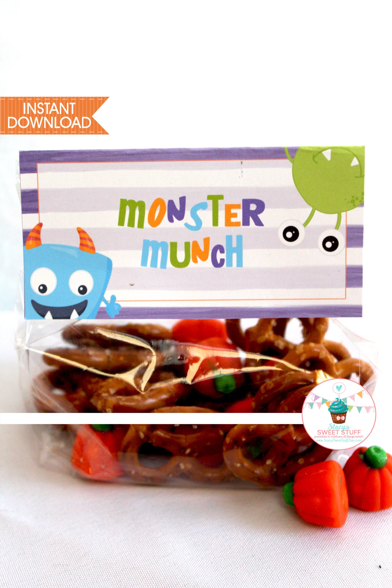 Halloween Bag Topper, Monster Munch Printable Bag Topper, School Treat ...