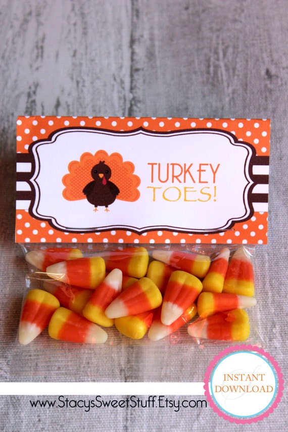 Thanksgiving Bag Toppers Turkey Toes DIY Printable INSTANT | Etsy