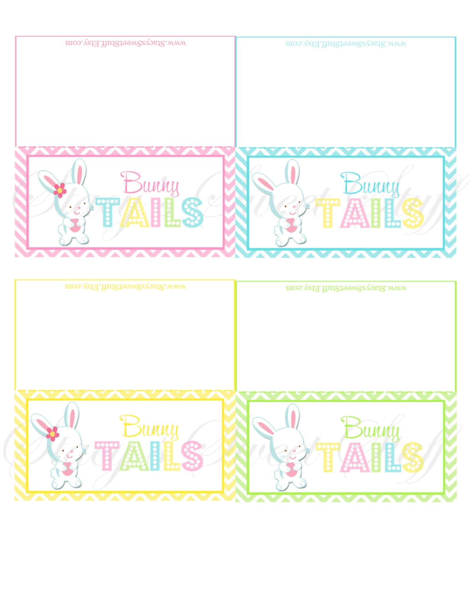 Easter Bag Topper Bunny Tails Printable Easter - Etsy