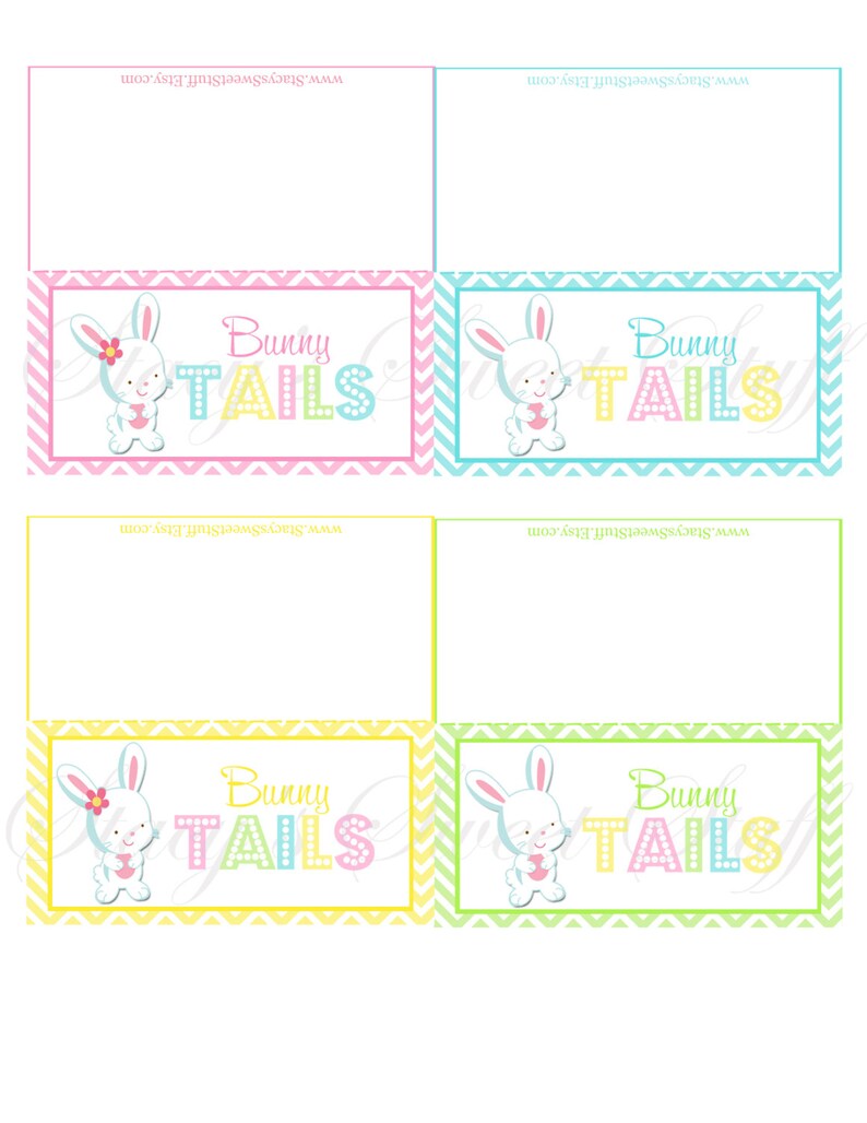Easter Bag Topper Bunny Tails Printable Easter - Etsy