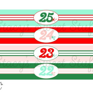 Christmas Countdown, DIY, Printable, Countdown Chain, Light Skin Santa ...