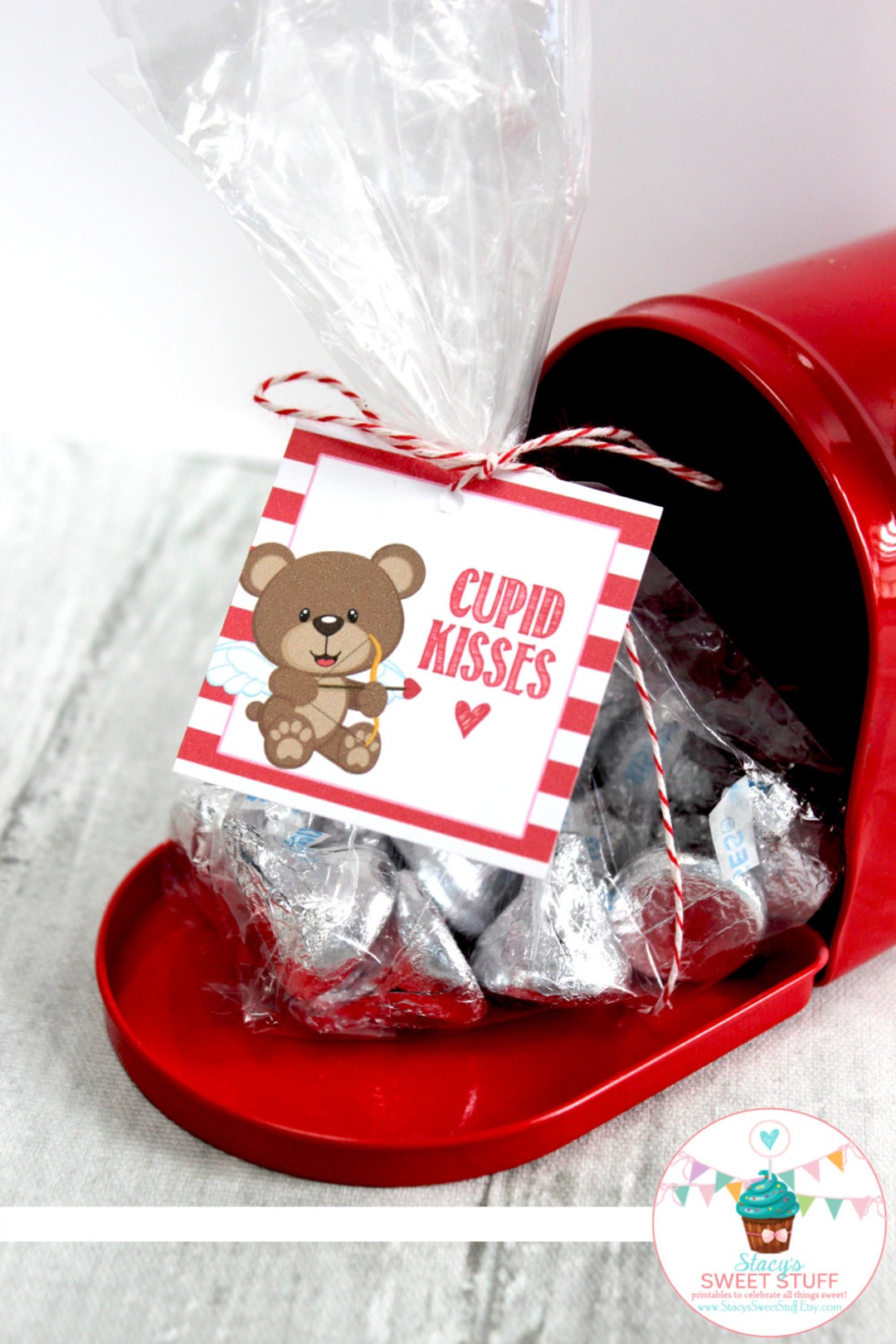 Valentine Tags, Kiss Valentine, Cupid Valentine, Valentine Kisses Tag ...