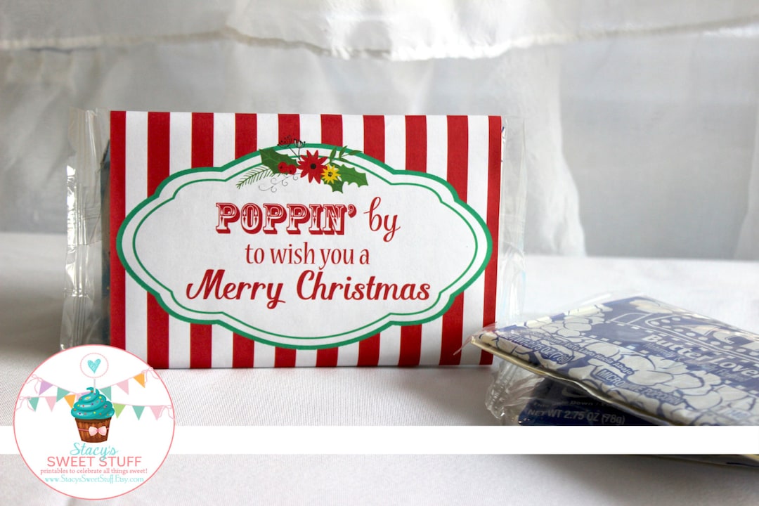 Christmas Microwave Popcorn Wrapper, Christmas Popcorn, Christmas ...