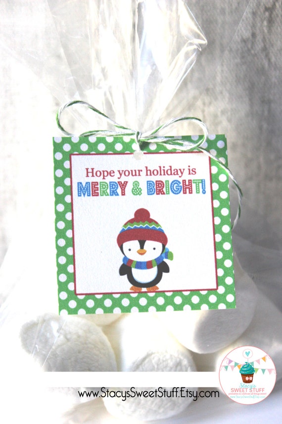 Penguin Christmas Tag, Printable Holiday Tag, Printable Christmas Tag ...