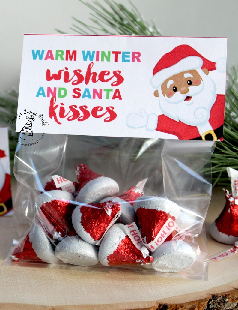 Santa Kisses Christmas Bag Topper Christmas Bag Topper - Etsy