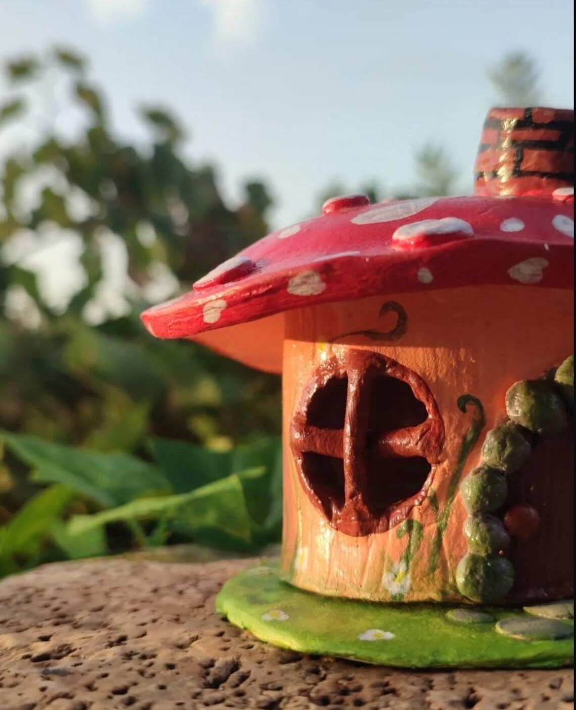 Mushroom House Incense Holder Cozy Clay Mushroom - Etsy
