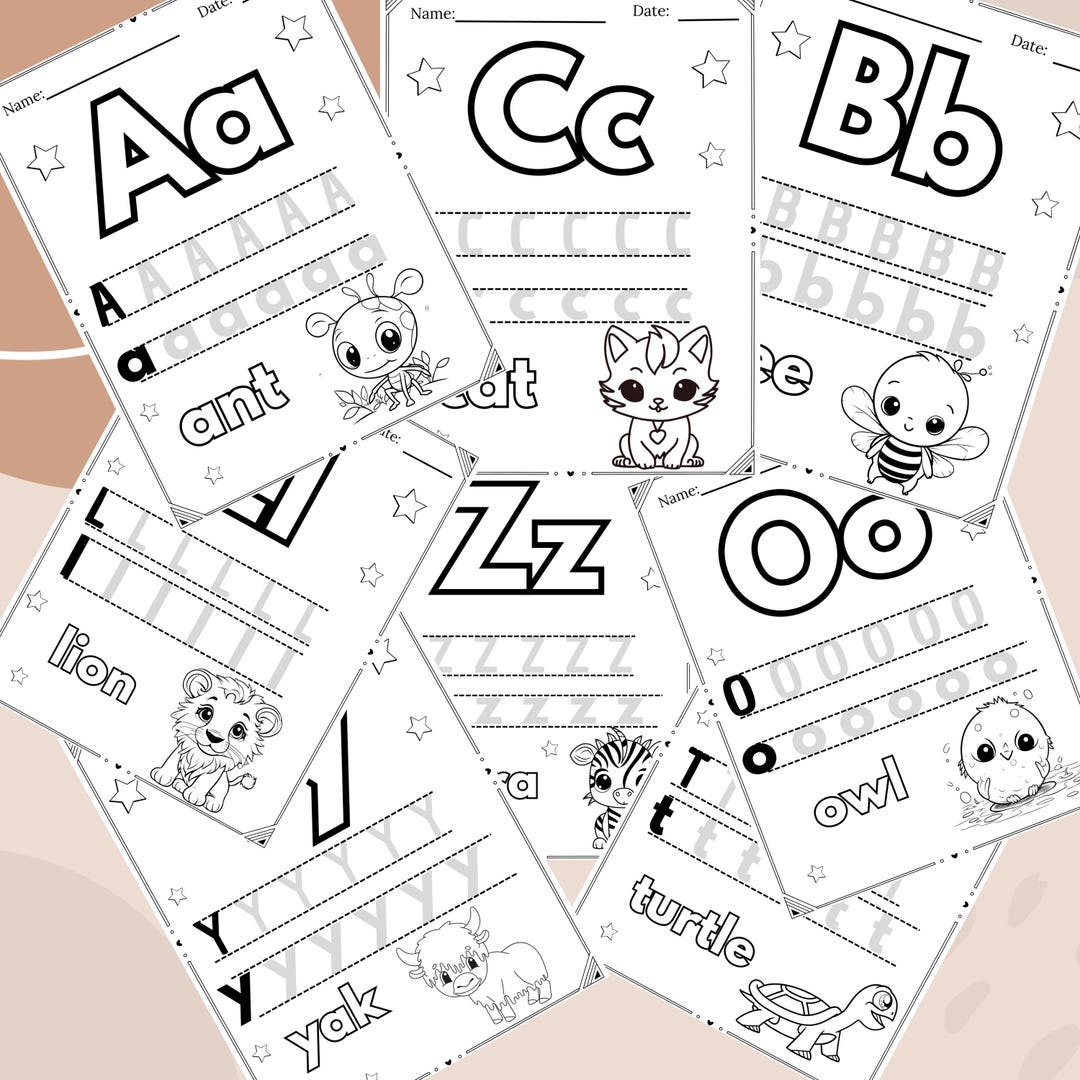 ABC Coloring Book, Baby's First ABC Book, Printable Alphabet, Coloring ...