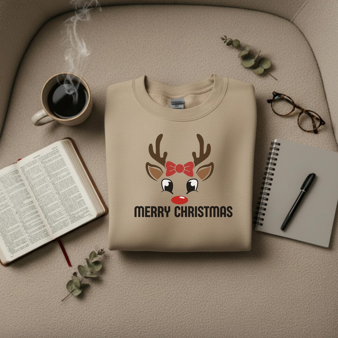 Religious Christmas Reindeer Hoodie, Scripture Psalms - Etsy