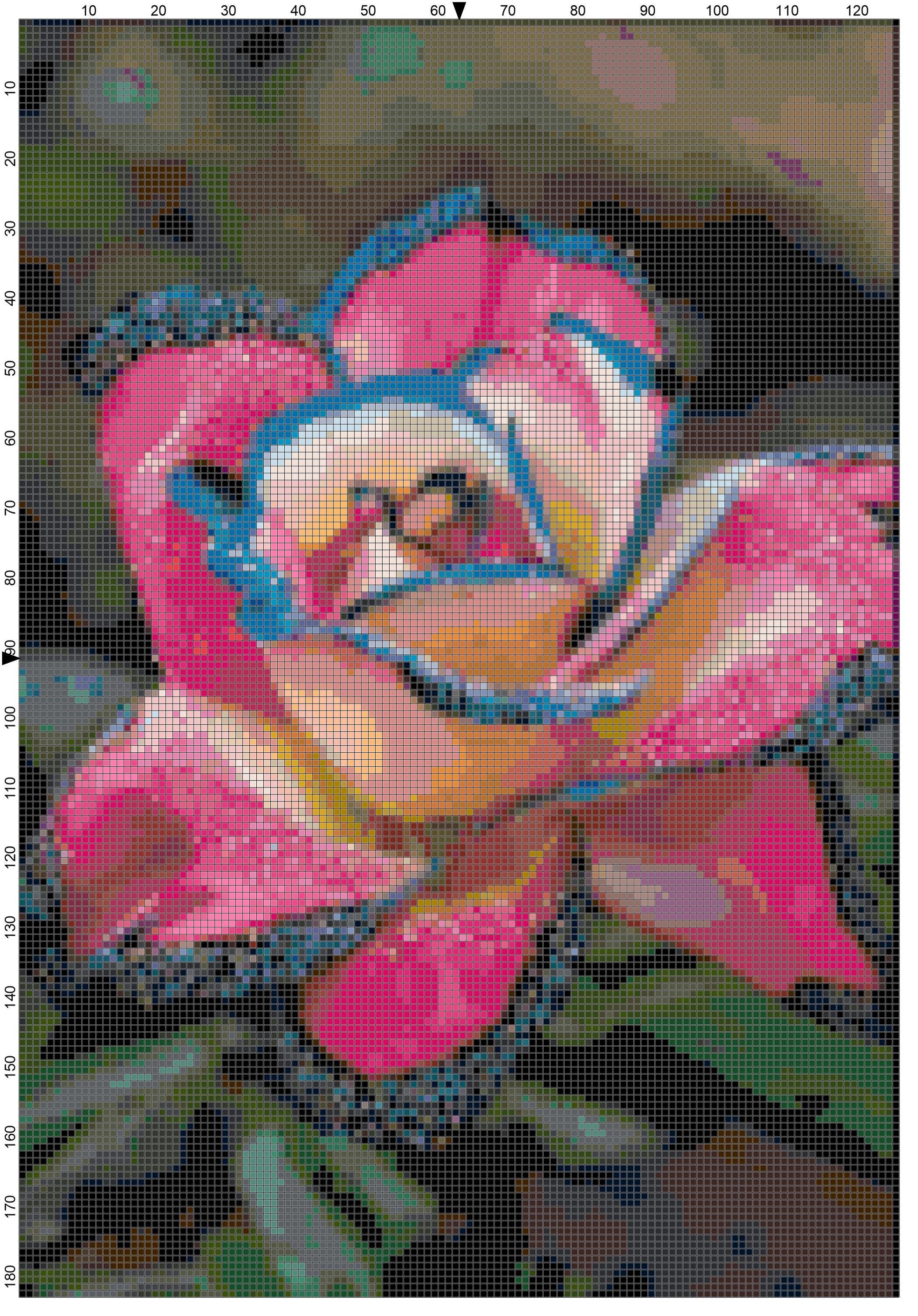 Original Counted Cross Stitch Pattern - Speckled Rose - Etsy