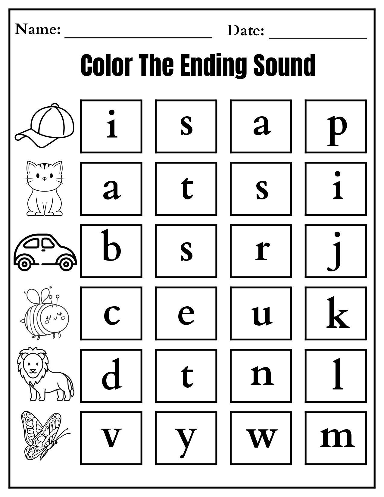 Ending Sounds Activity Worksheets - Fun and Educational- - Etsy