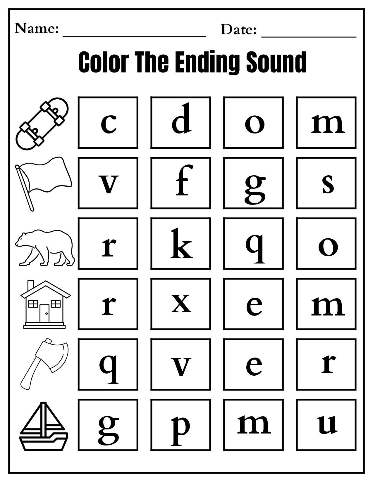 Ending Sounds Activity Worksheets - Fun and Educational- - Etsy
