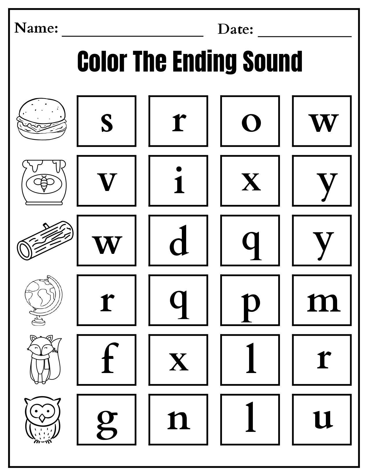 Ending Sounds Activity Worksheets Fun and Educational - Etsy