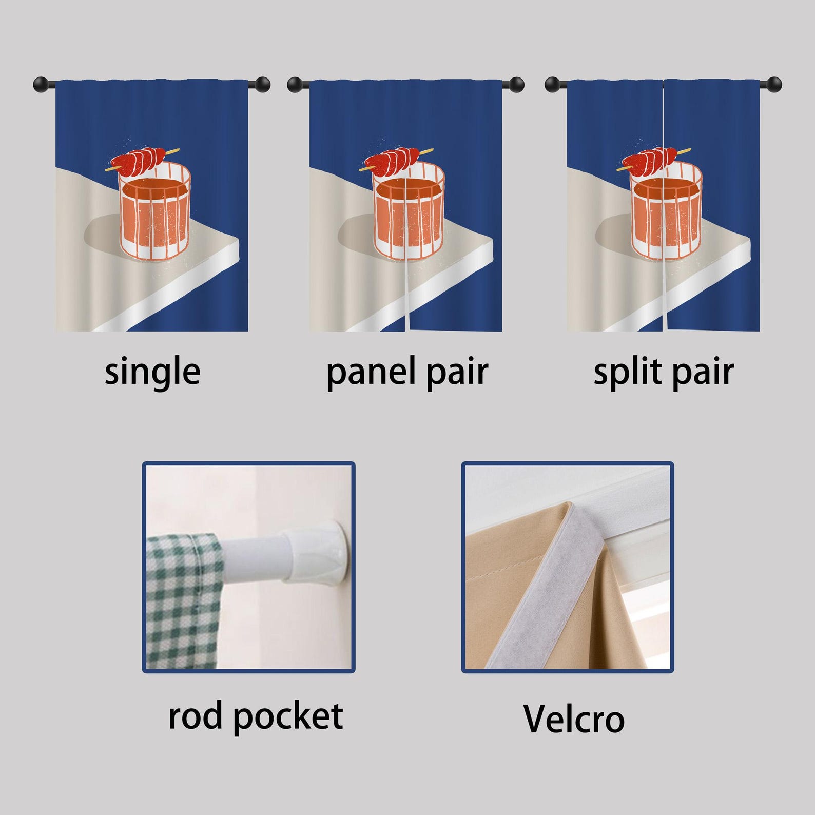 Minimalist Style Noren Door Curtain With Velcro/rod Pocket, Japanese ...