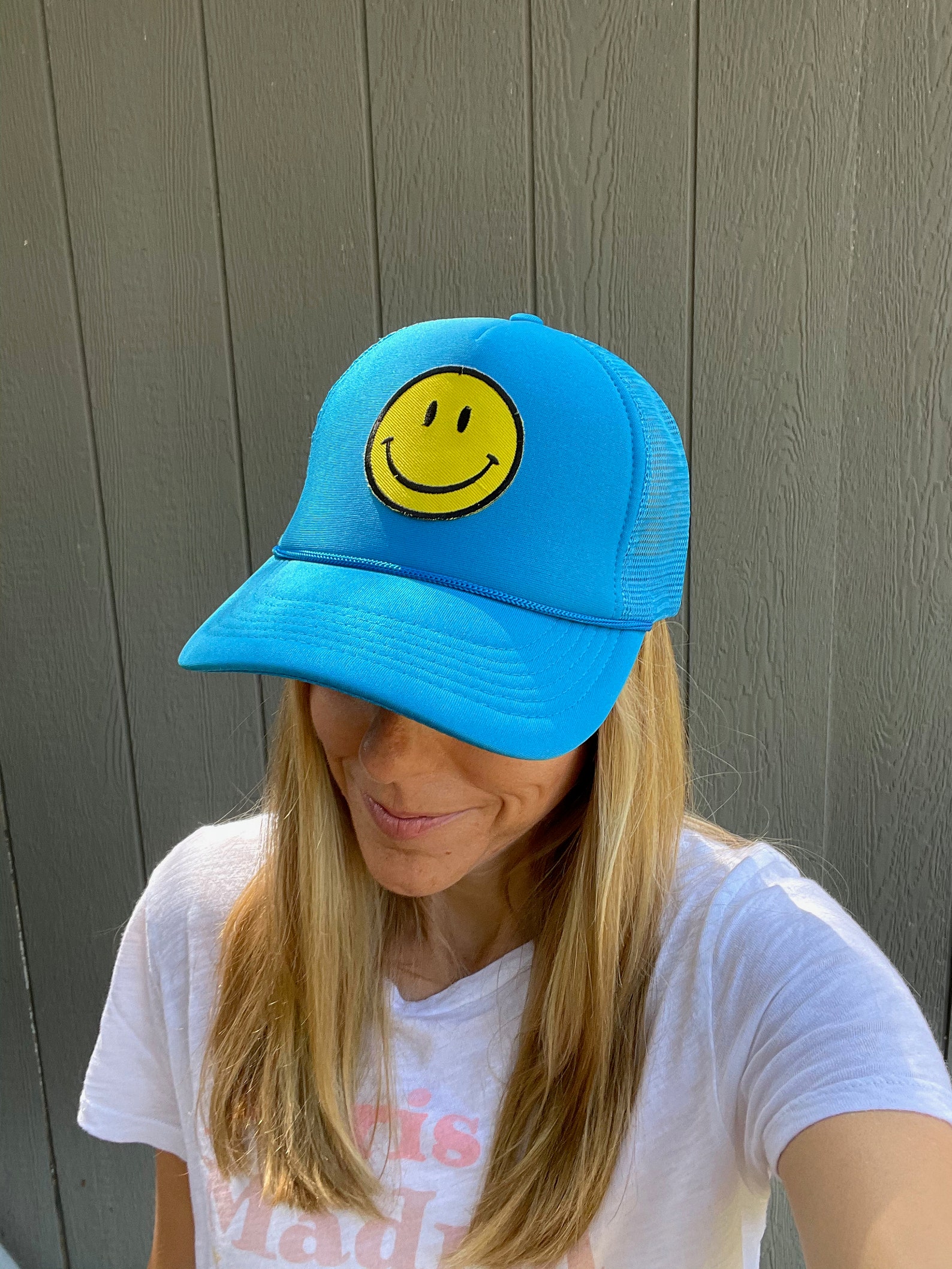 Smiley Vintage Trucker Hat Happy Face Hat Trucker Hat - Etsy