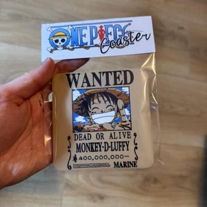 One Piece Wanted Coaster, Monkey D Luffy - Etsy