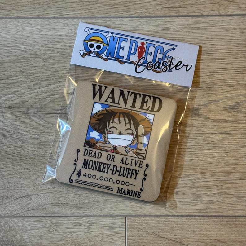 One Piece Wanted Coaster, Monkey D Luffy - Etsy