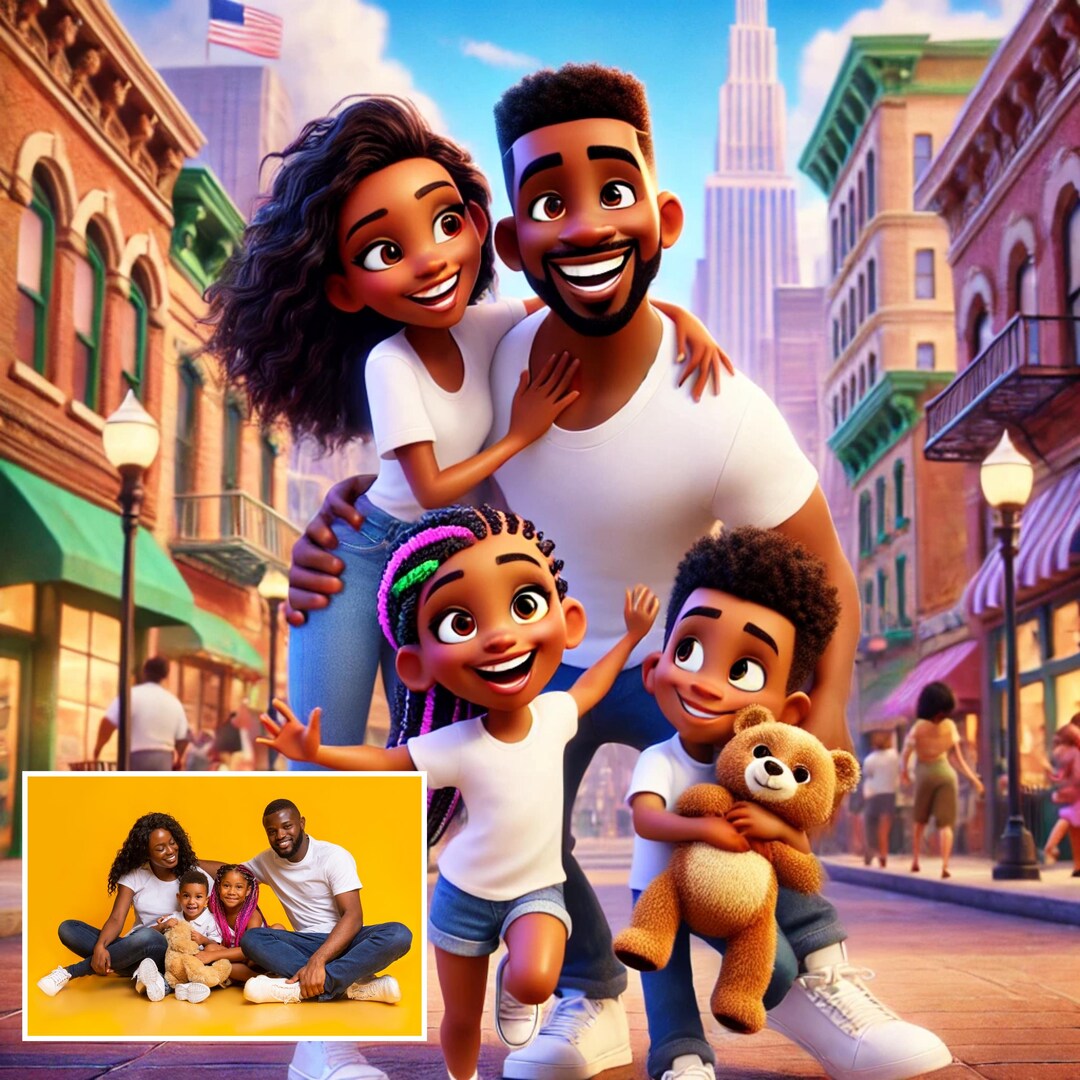 Custom Cartoon Animation, Custom Pixar Style Portrait, Custom Animation ...