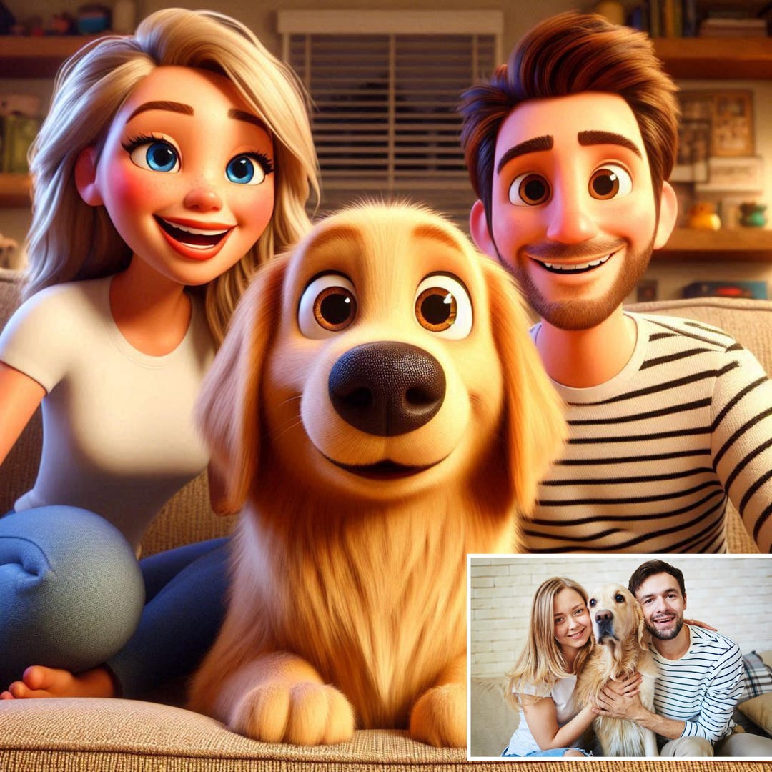 Custom Cartoon Animation, Custom Pixar Style Portrait, Custom Animation ...