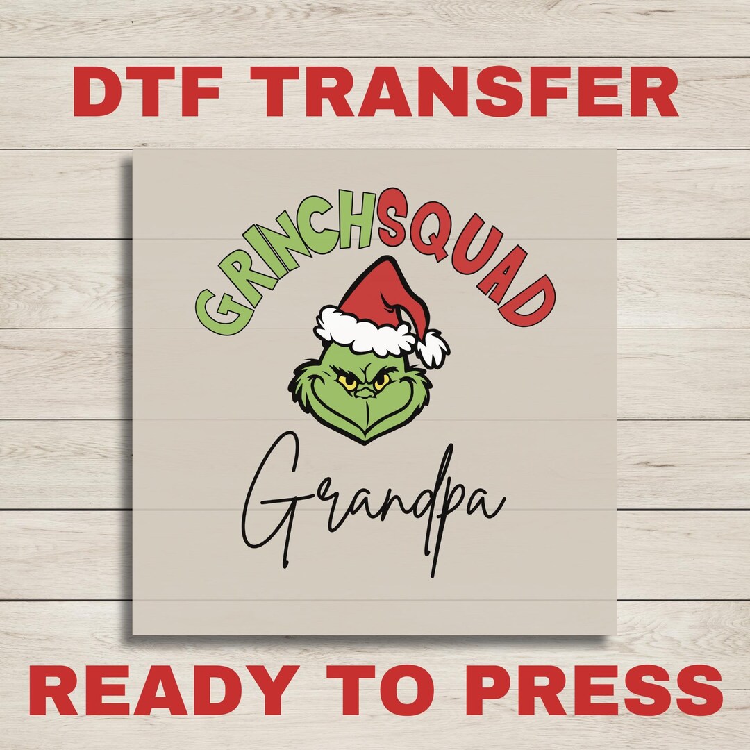 Grinch Squad DTF Transfer, Ready to Press, Colorful Christmas Iron-on Design for DIY Apparel ...
