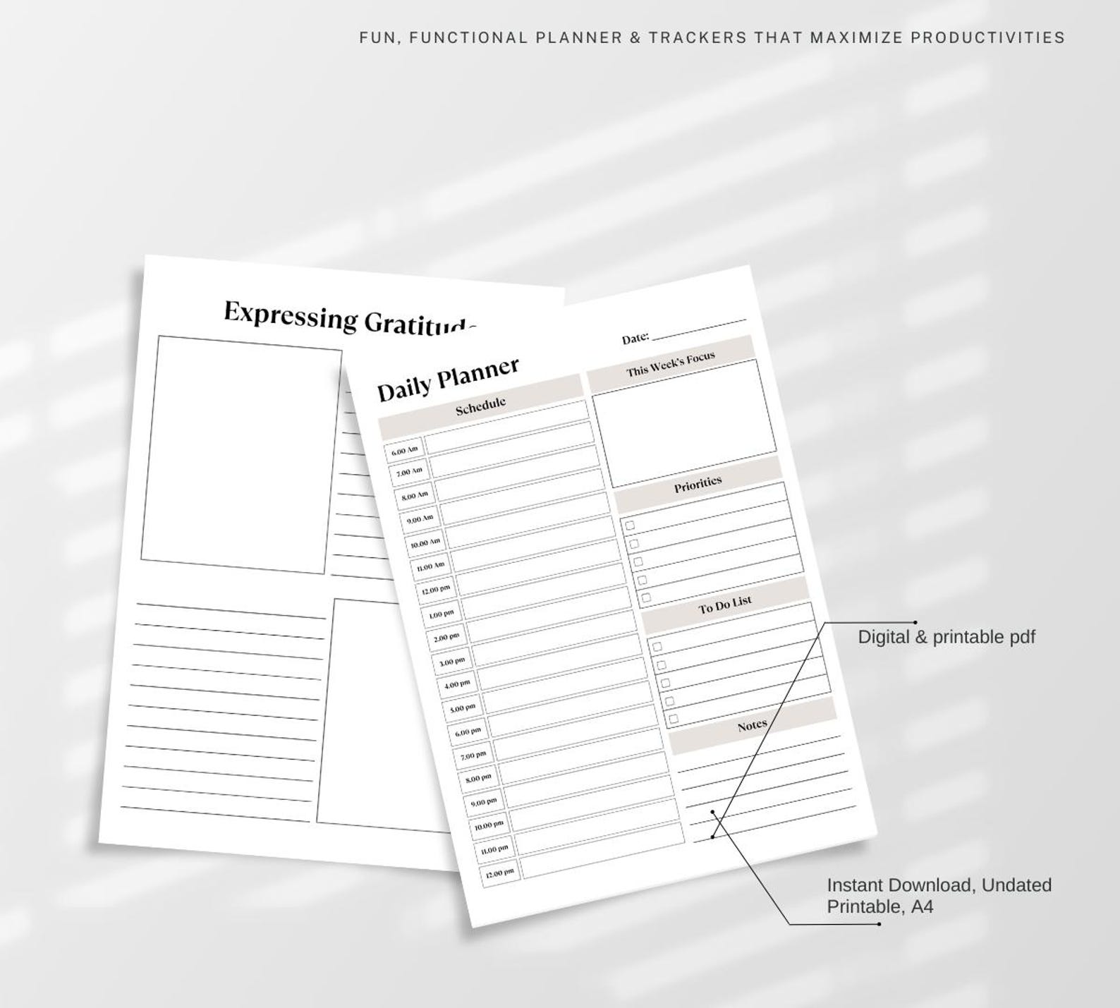 Daily Reflection Planner, Gratitude Journal, Mindfulness Tracker, Self ...