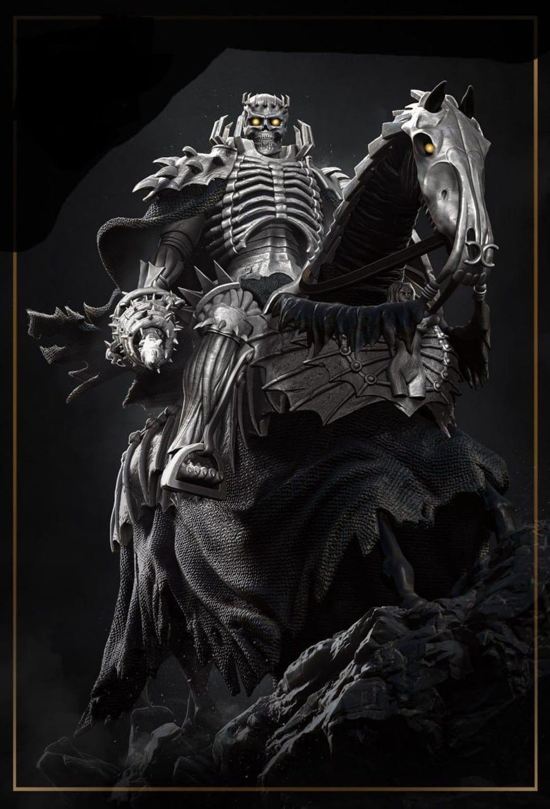 Skull Knight Figure 3D STL File 3D Design 3D Printer Skull Knight STL ...