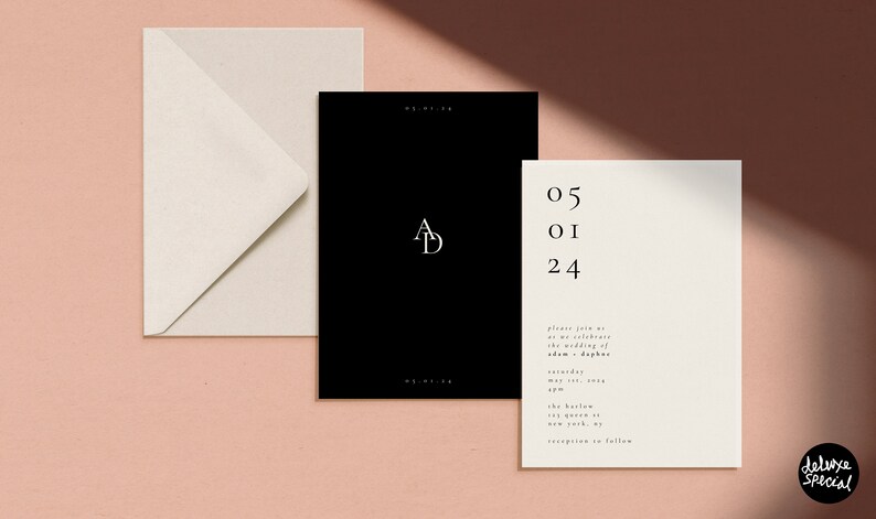 DIY Wedding Invitation Template Digital Download Black and White ...