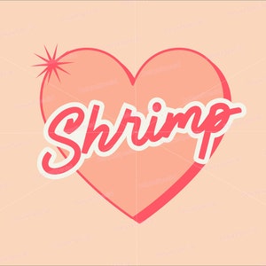 Shrimp SVG PNG Cute Funny Food Seafood Lover Heart Love Retro Editable ...