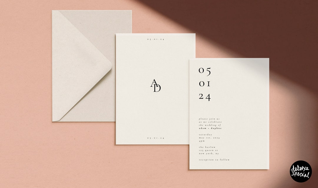 DIY Wedding Invitation Template Digital Download Black and White ...