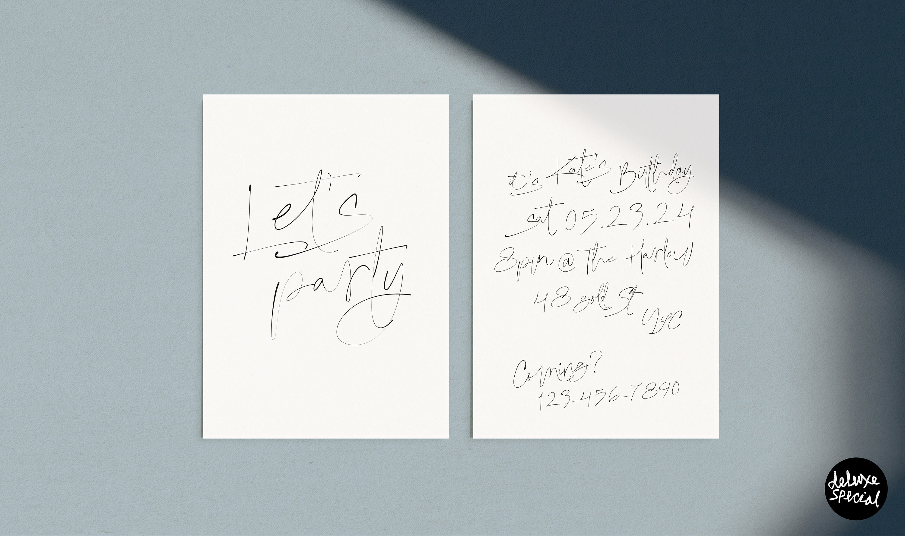 Handwritten Invitation Personalized Invitation Let's Party Invite ...