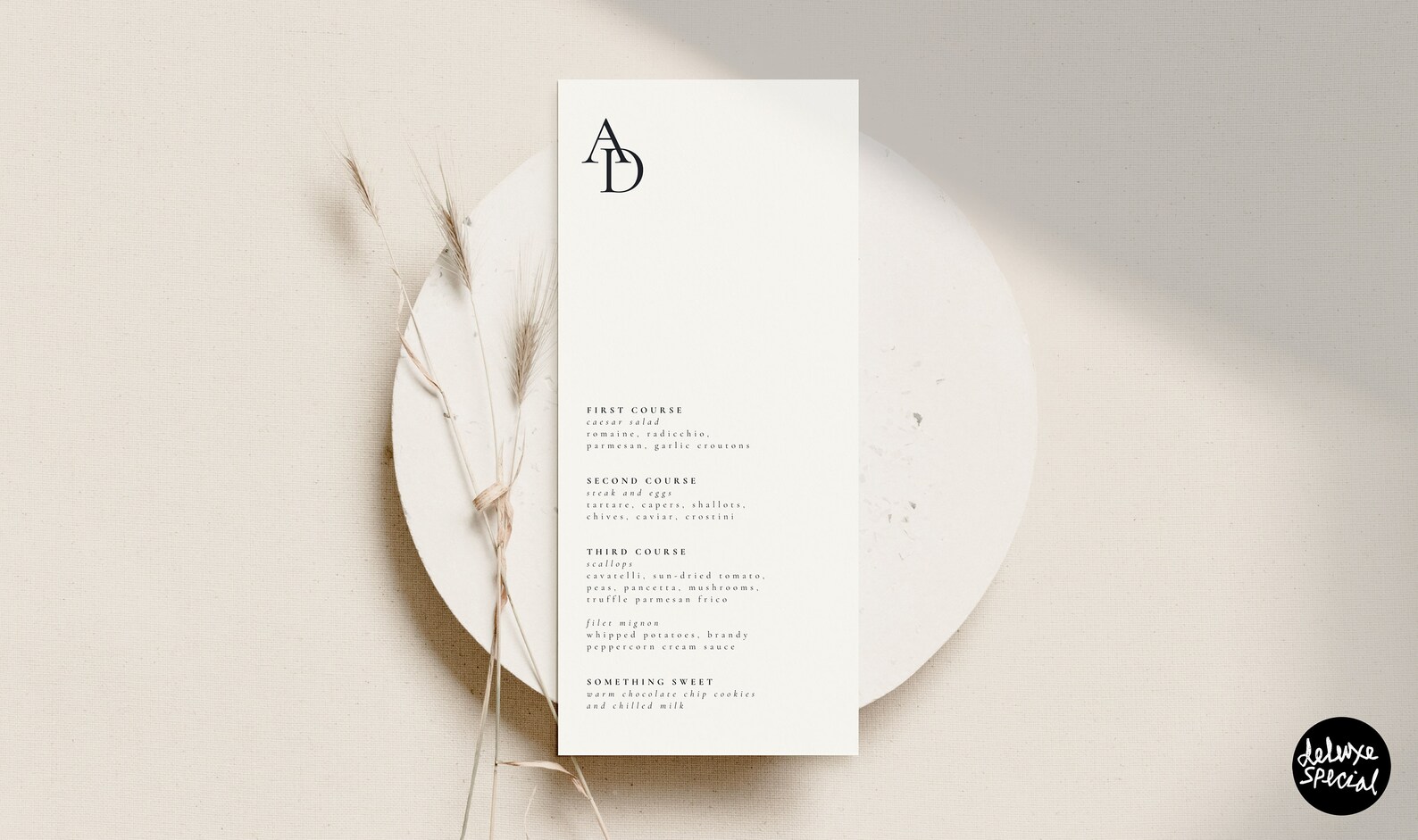 DIY Wedding Dinner Menu Card Template Printable Wedding Sign - Etsy