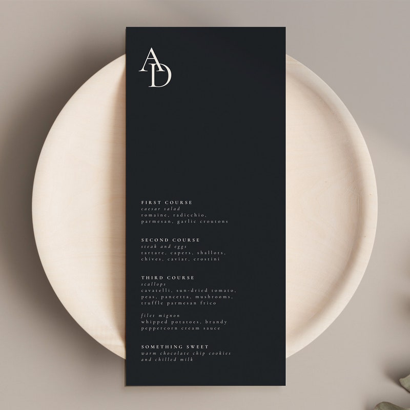 Wedding Dinner Menus - Etsy