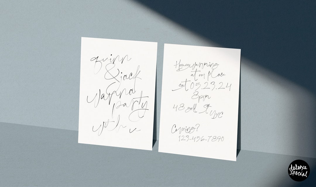 Handwritten Invitation Personalized Invitation Let's Party Invite ...