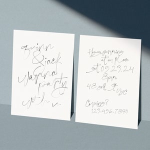 Handwritten Invitation Personalized Invitation Let's Party - Etsy