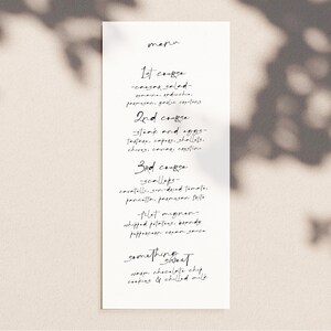 Customized Wedding Dinner Menu Digital Download Printable Reception ...