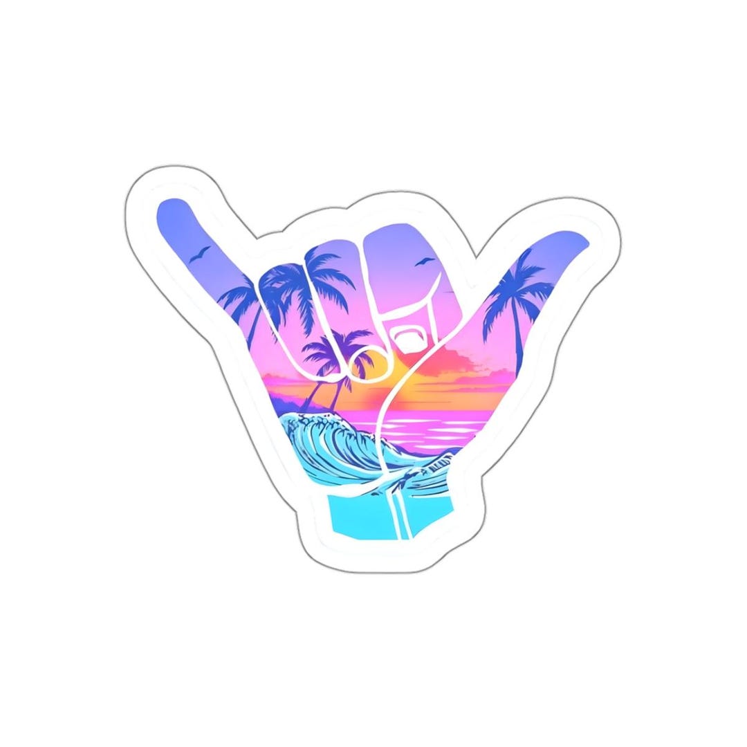 Shaka Candy Tropical Vibe Stickers, Shaka Hand Symbol, Beach Decor ...