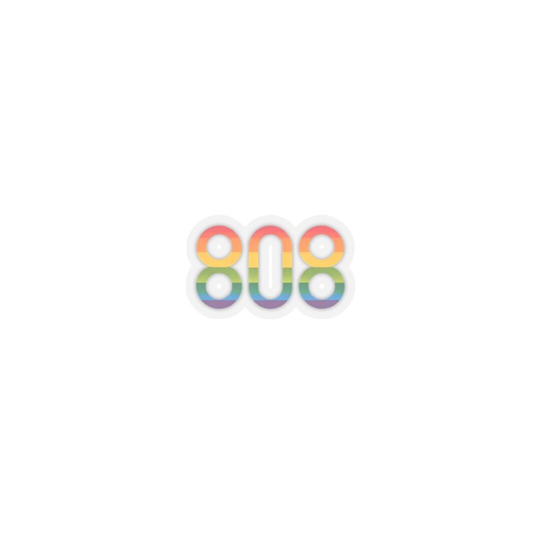 Vibrant 808 Stickers, Rainbow Pride Decor, 808 Design for Laptops ...