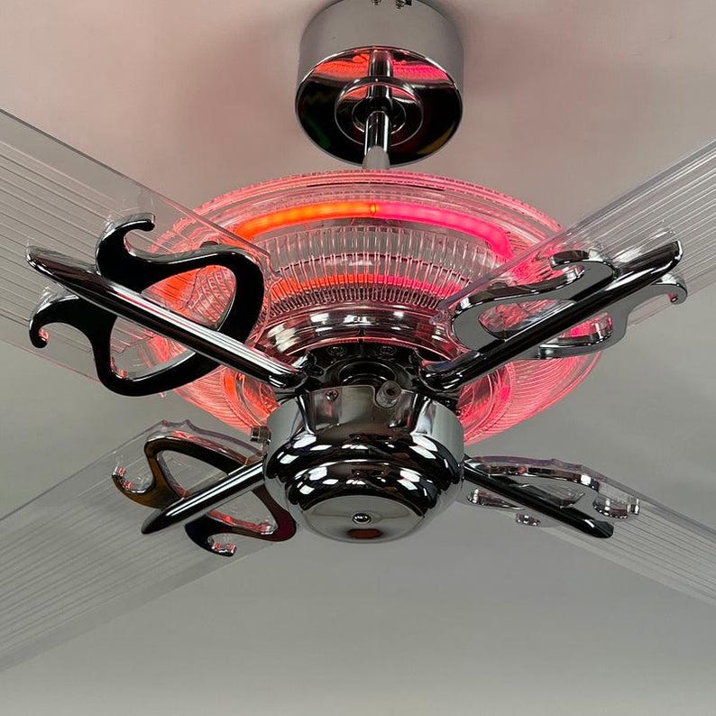 HOT PINK & TANGERINE Neon Ceiling Fan - Etsy
