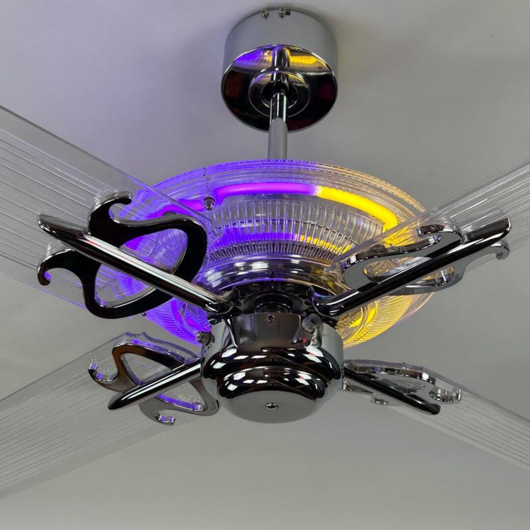GOLD & PURPLE Neon Ceiling Fan - Etsy