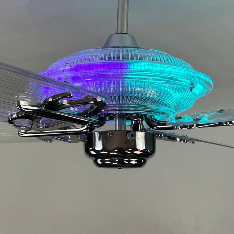 TURQUOISE & PURPLE Neon Ceiling Fan - Etsy