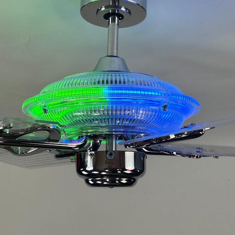 GREEN & BLUE Neon Ceiling Fan - Etsy